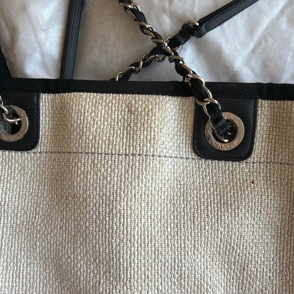 CHANEL | Bags | Authentic Chanel Deauville Canvas Tote Rue Cambon Paris ...